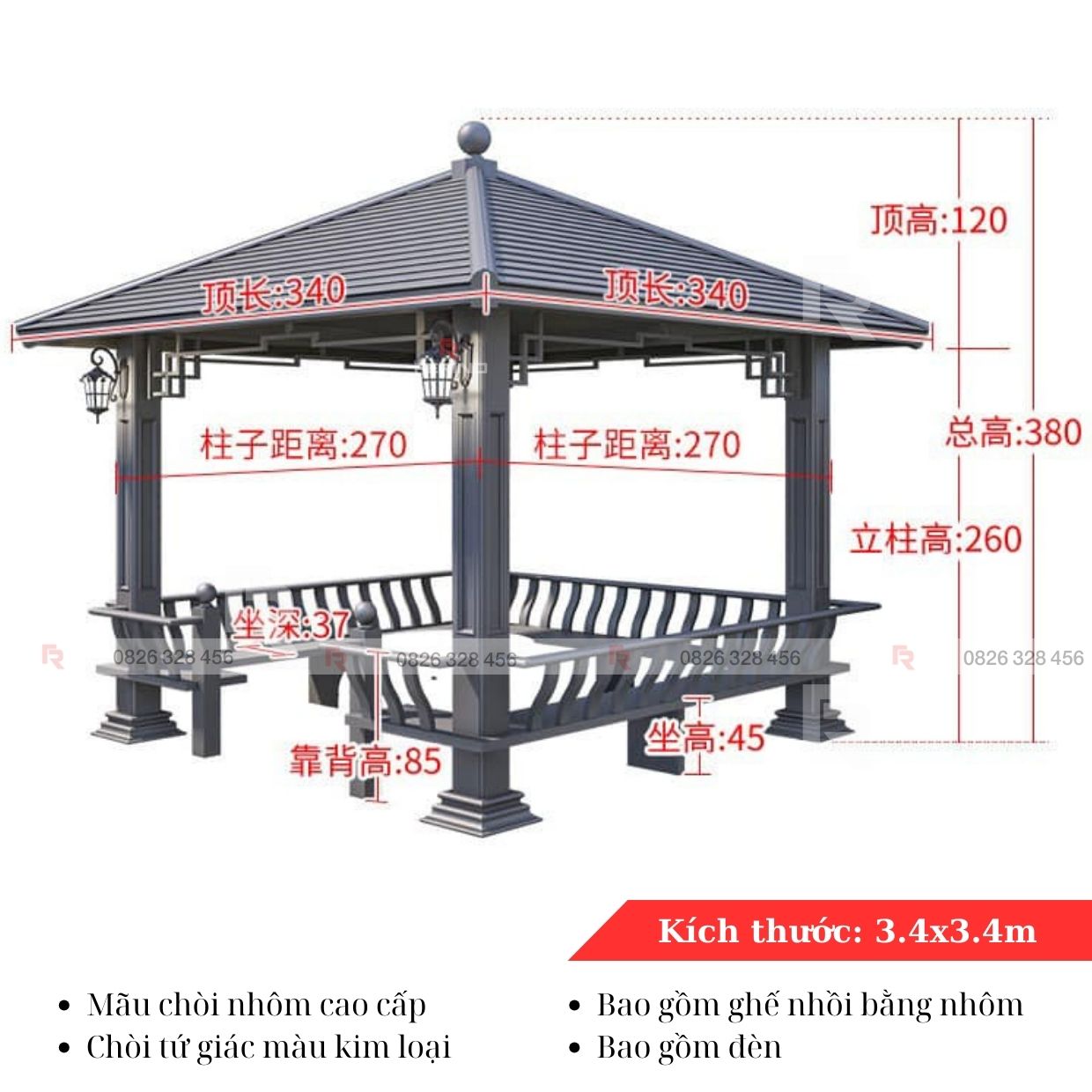 Chòi Tứ Giác Nhôm Cao Cấp: Thiết Kế Đẳng Cấp Cho Sân Vườn