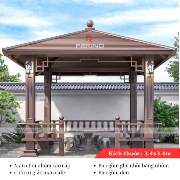 Chòi Tứ Giác Nhôm Cao Cấp: Thiết Kế Đẳng Cấp Cho Sân Vườn